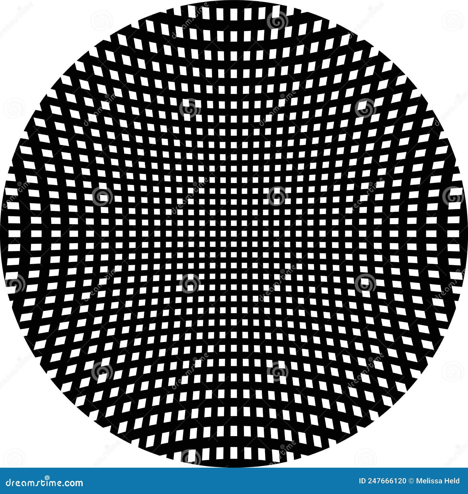 Circle Shape Vector with Black Grid Pattern Stock Vector - Illustration ...