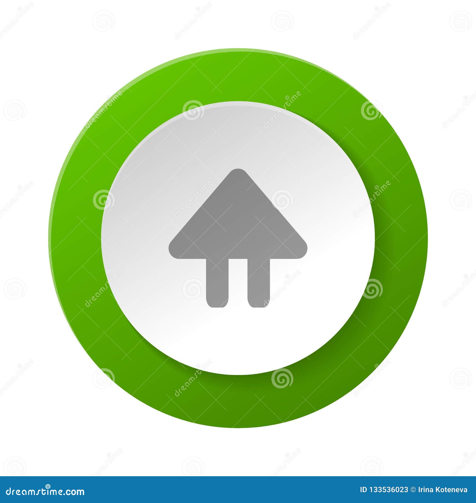 Circle Shape Web Pictogram with Up Arrow Sign Stock Illustration ...