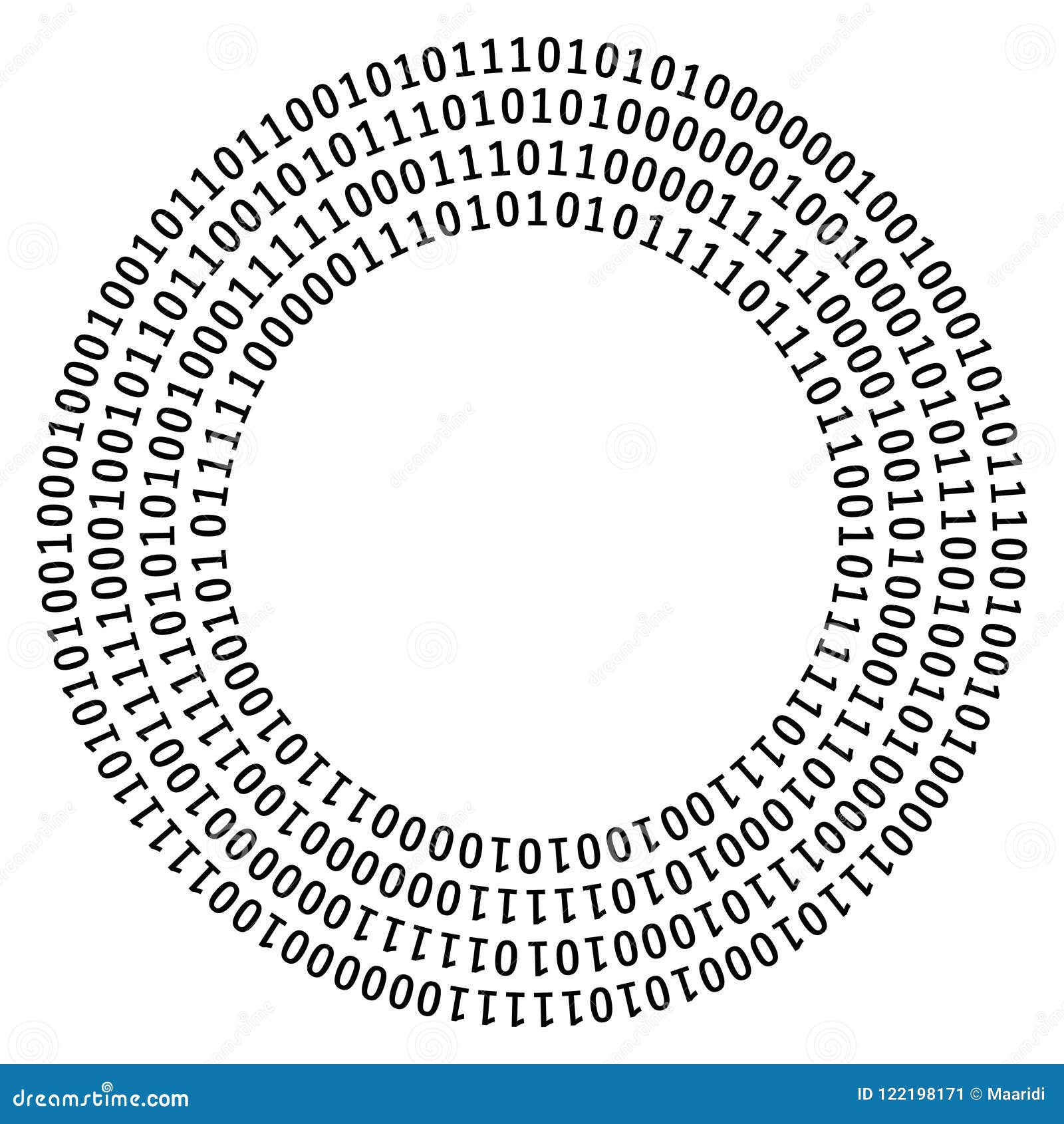 Circle shape of zero one stock vector. Illustration of premium - 122198171