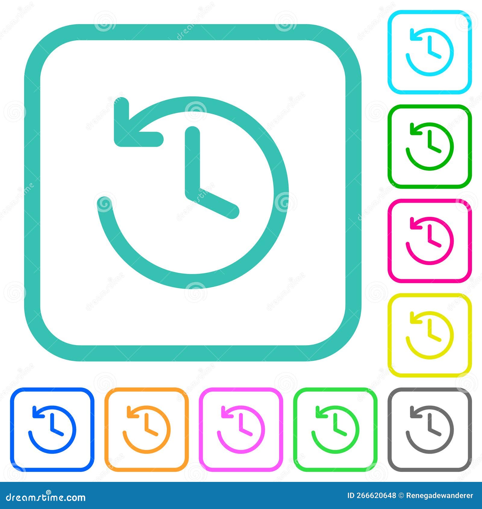 Backward Clock Vector Illustration | CartoonDealer.com #15159334