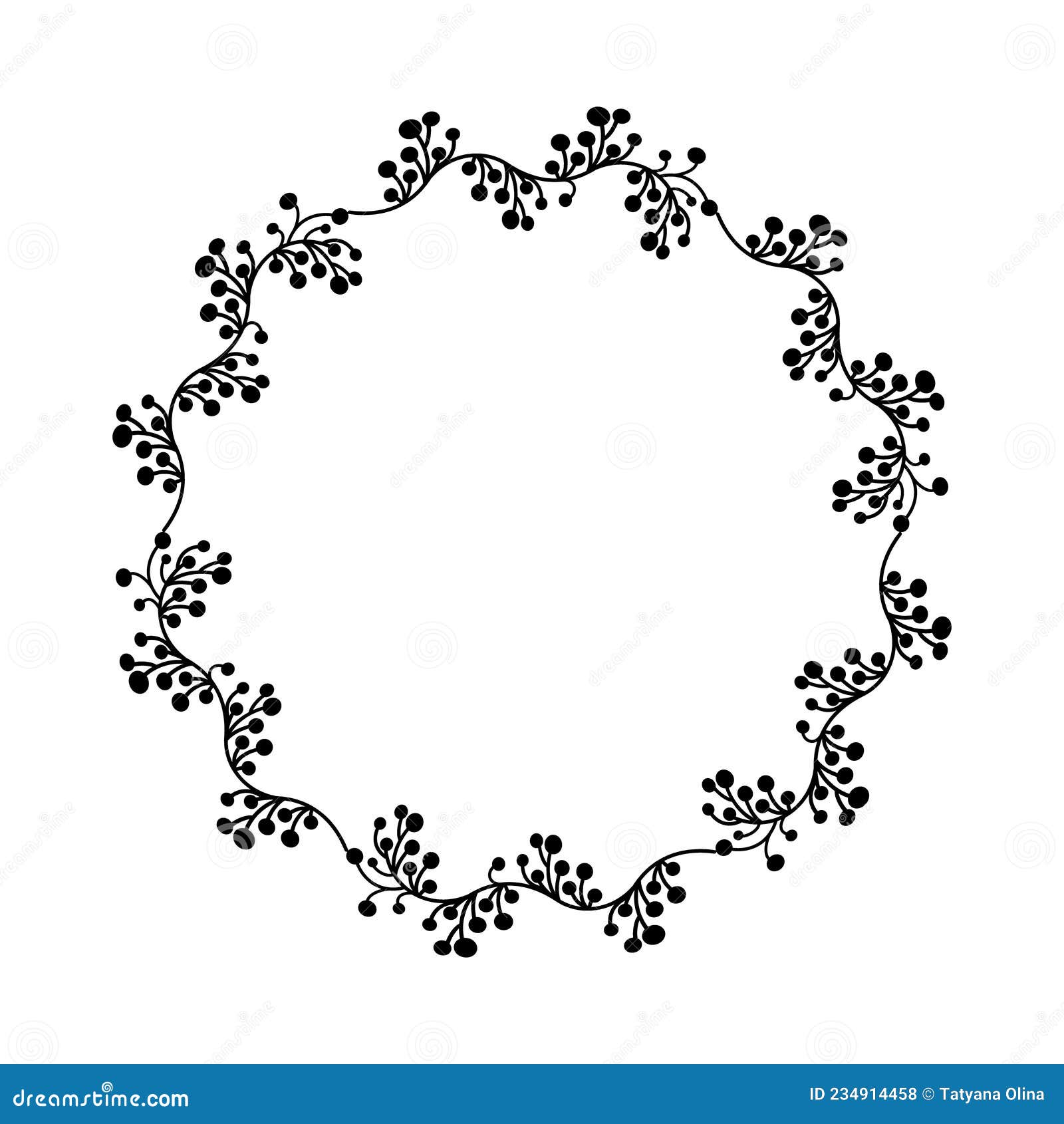 Circle Botanical Frame. Vector Illustration Stock Vector - Illustration ...