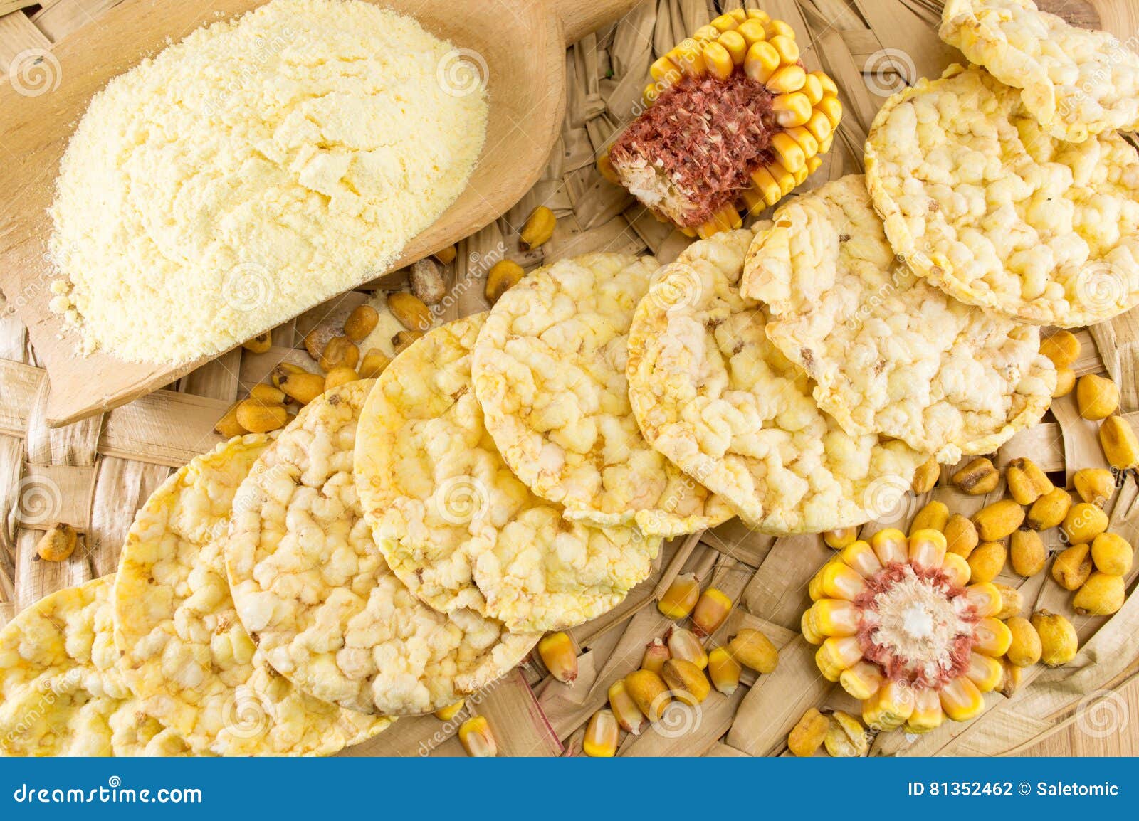 Circle shaped corn snacks stock photo. Image of shot - 81352462
