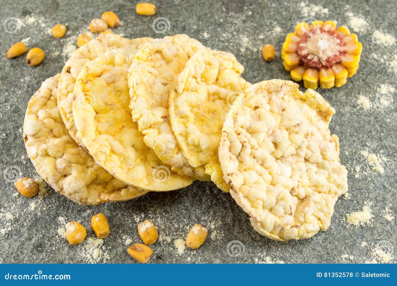 Circle shaped corn snacks stock photo. Image of puffed - 81352578