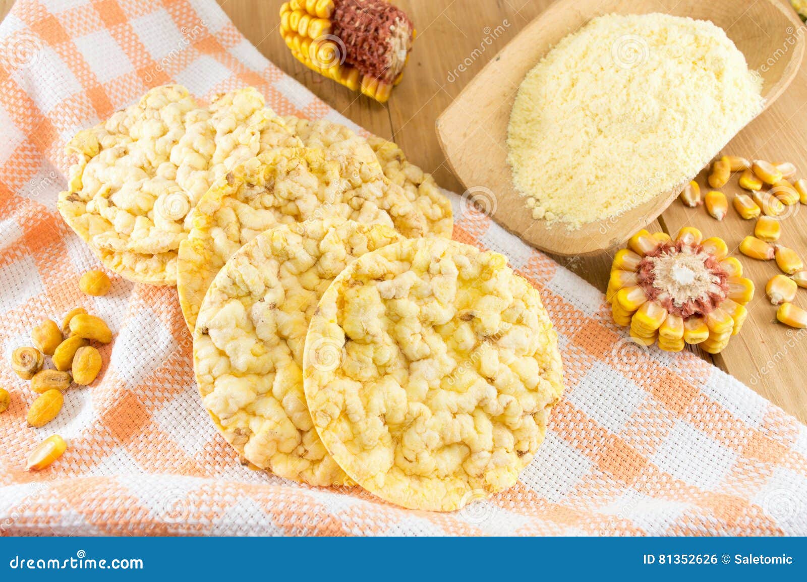 Circle shaped corn snacks stock photo. Image of eating - 81352626