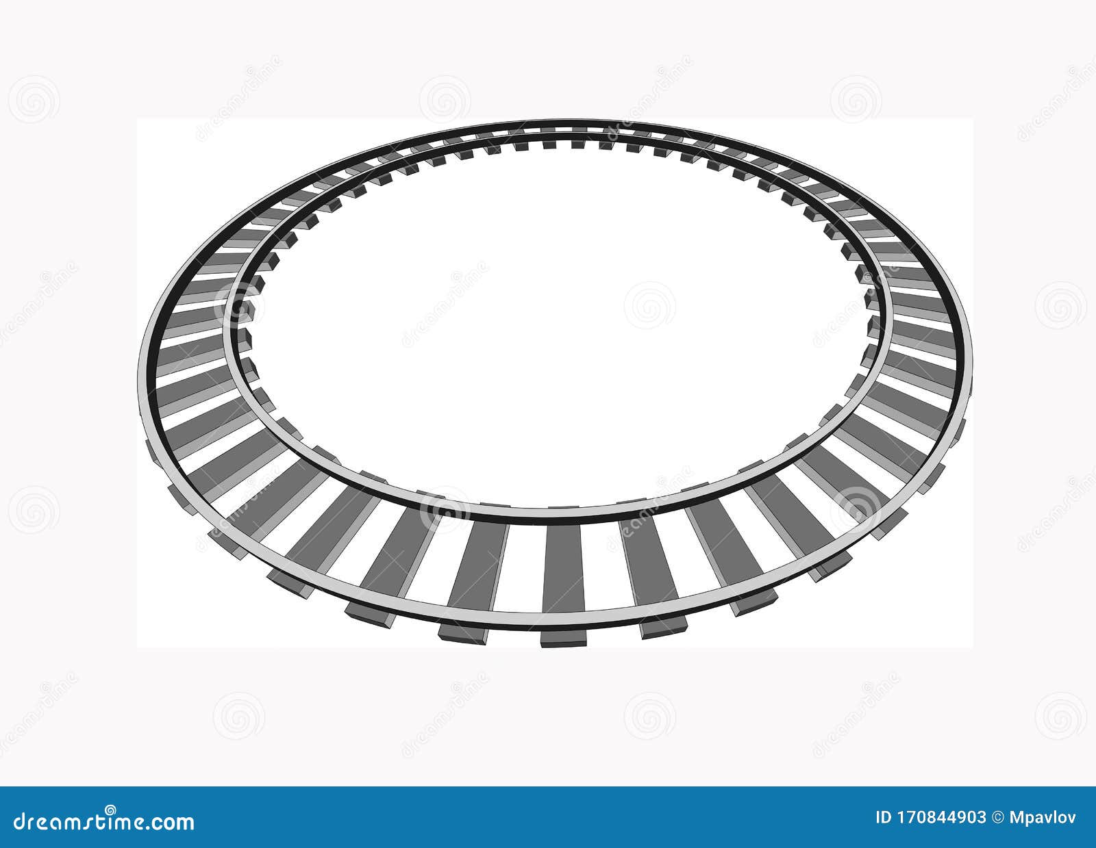 Circle Railway Isolated On White Background Stock Illustration ...