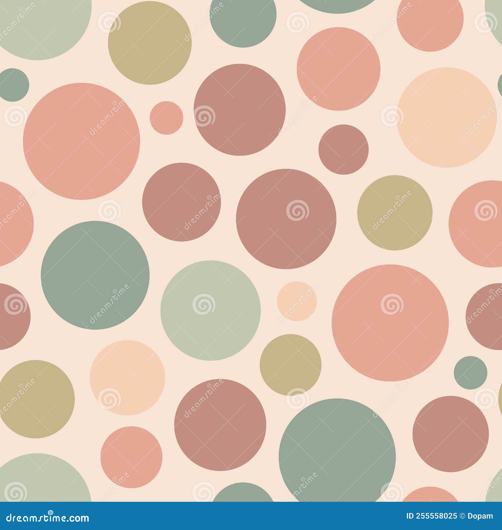 Circle Shapes in Natural Colors. Vector Seamless Pattern. Background ...