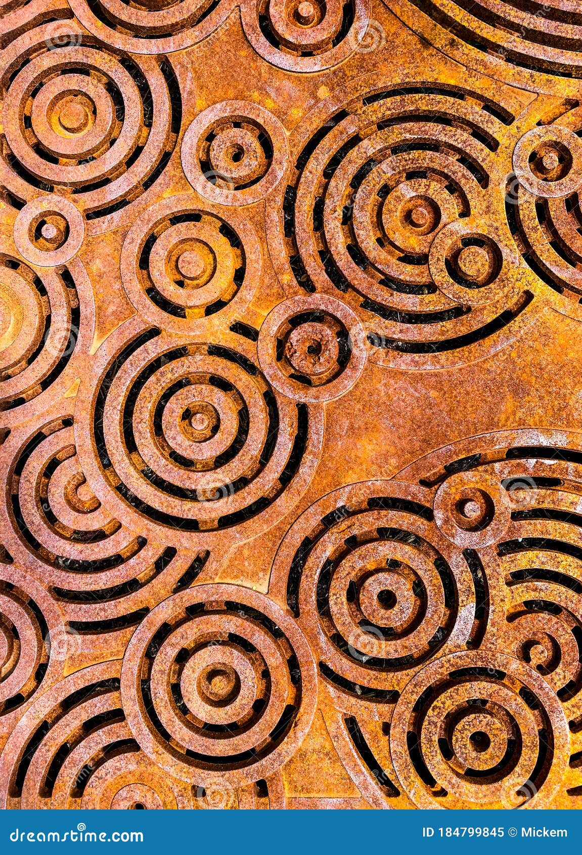 Circle Shapes Rusted Metal Background Stock Illustration - Illustration ...