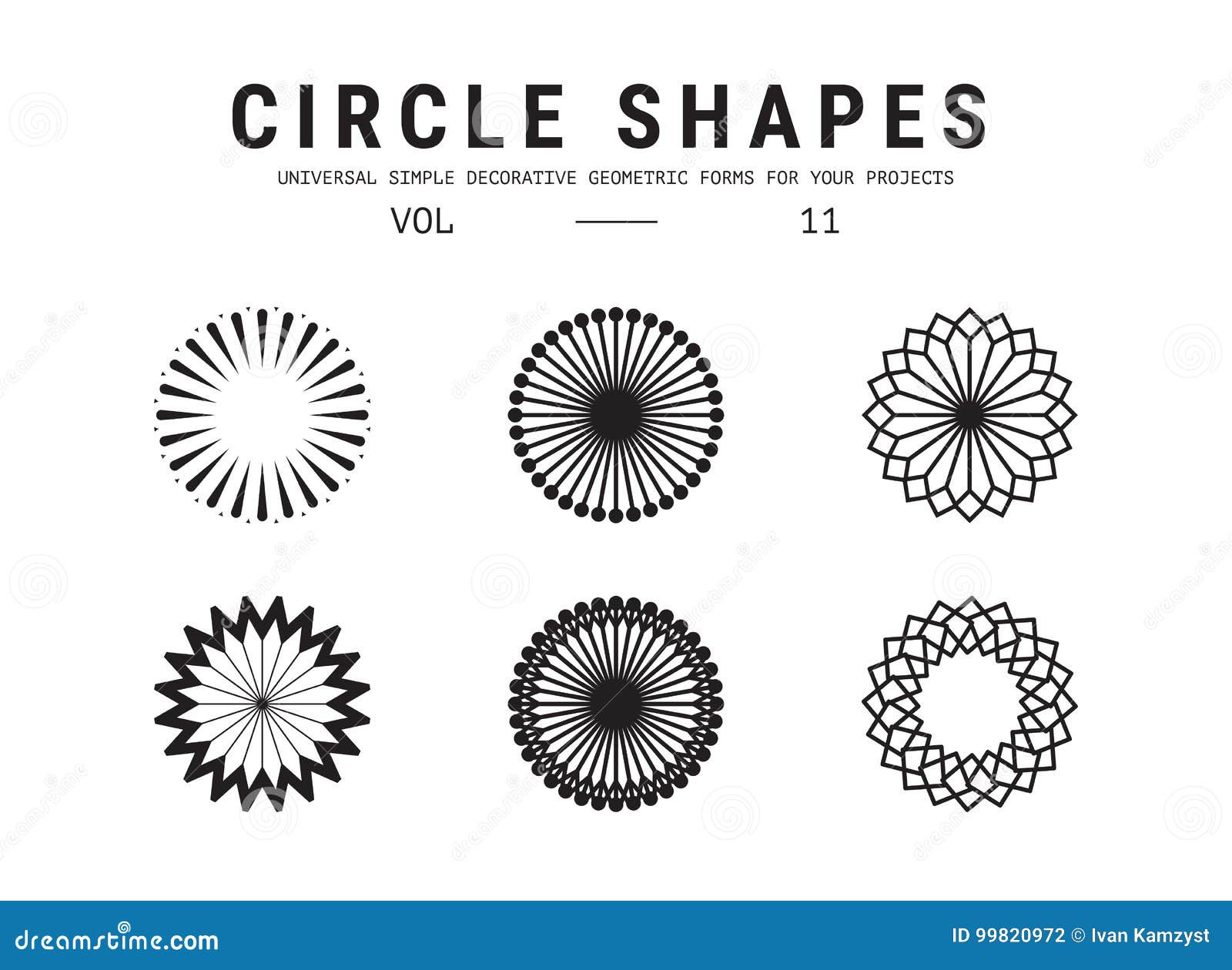 Universal Circle Shapes Set Stock Vector - Illustration of isolated ...