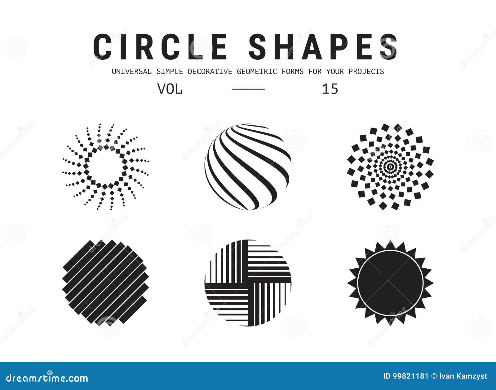 Universal Circle Shapes Set Stock Vector - Illustration of button ...
