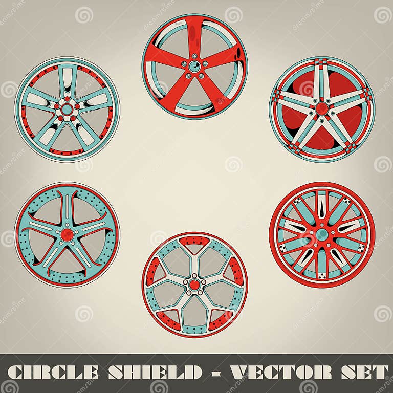 Circle Shield Vector Set stock vector. Illustration of creative - 32261545