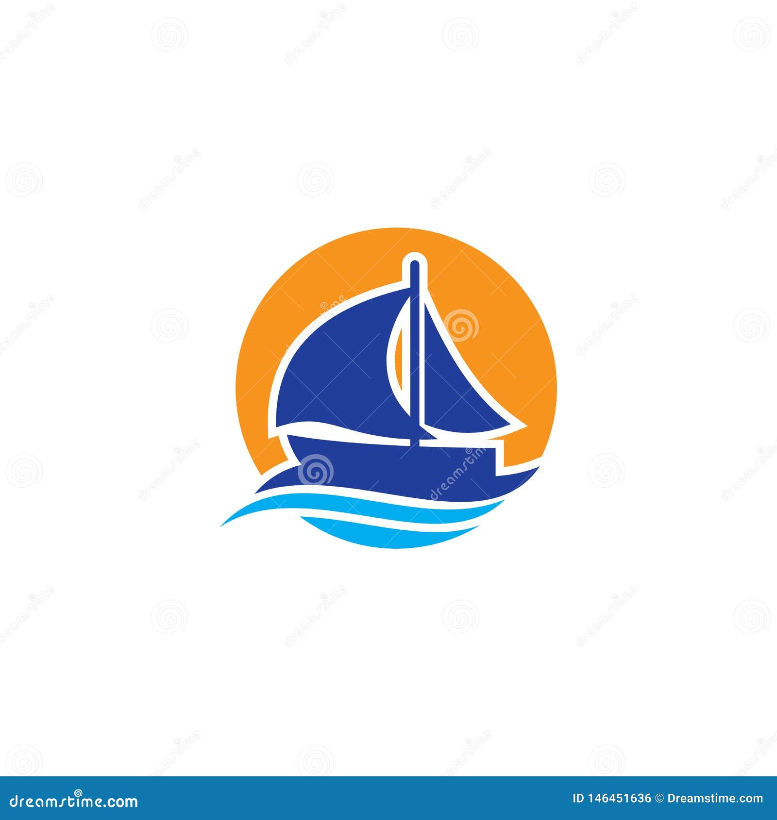 Circle Ship Wave Logo Design Stock Vector - Illustration of boating ...