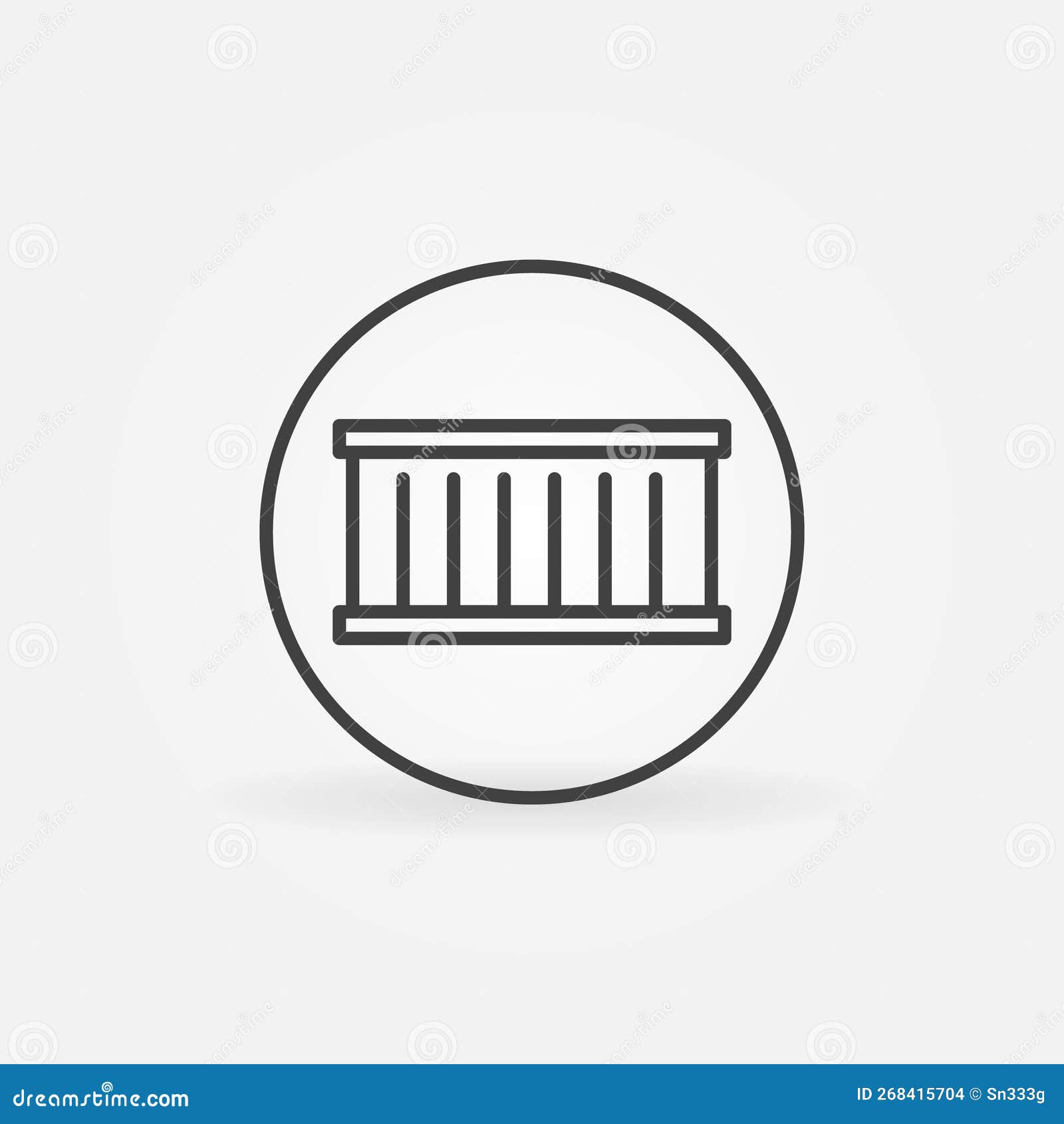 Circle with Shipping Container Vector Concept Round Linear Icon or ...