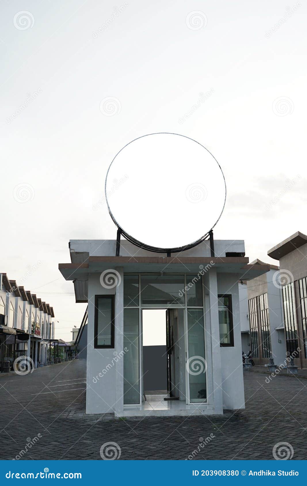 The Circle Signboard is Located at the Top of the Security Post ...