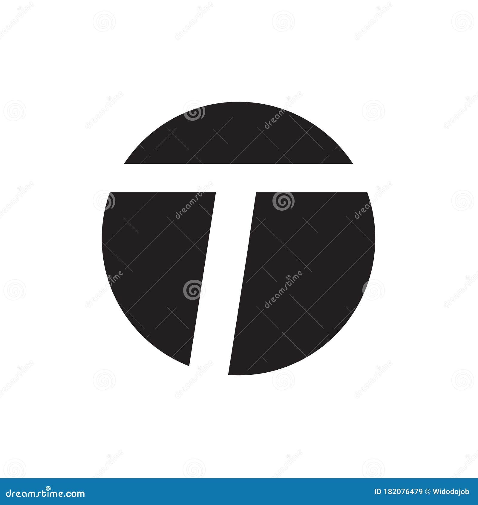 Circle Slice Shape Letter T Design Vector Stock Vector - Illustration ...