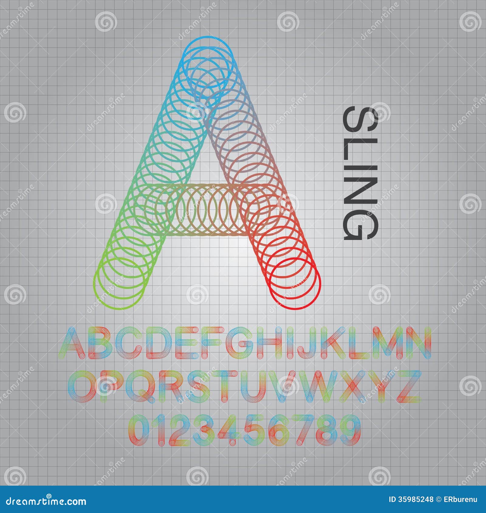 Circle Sling Alphabet and Numbers Vector Stock Vector - Illustration of ...