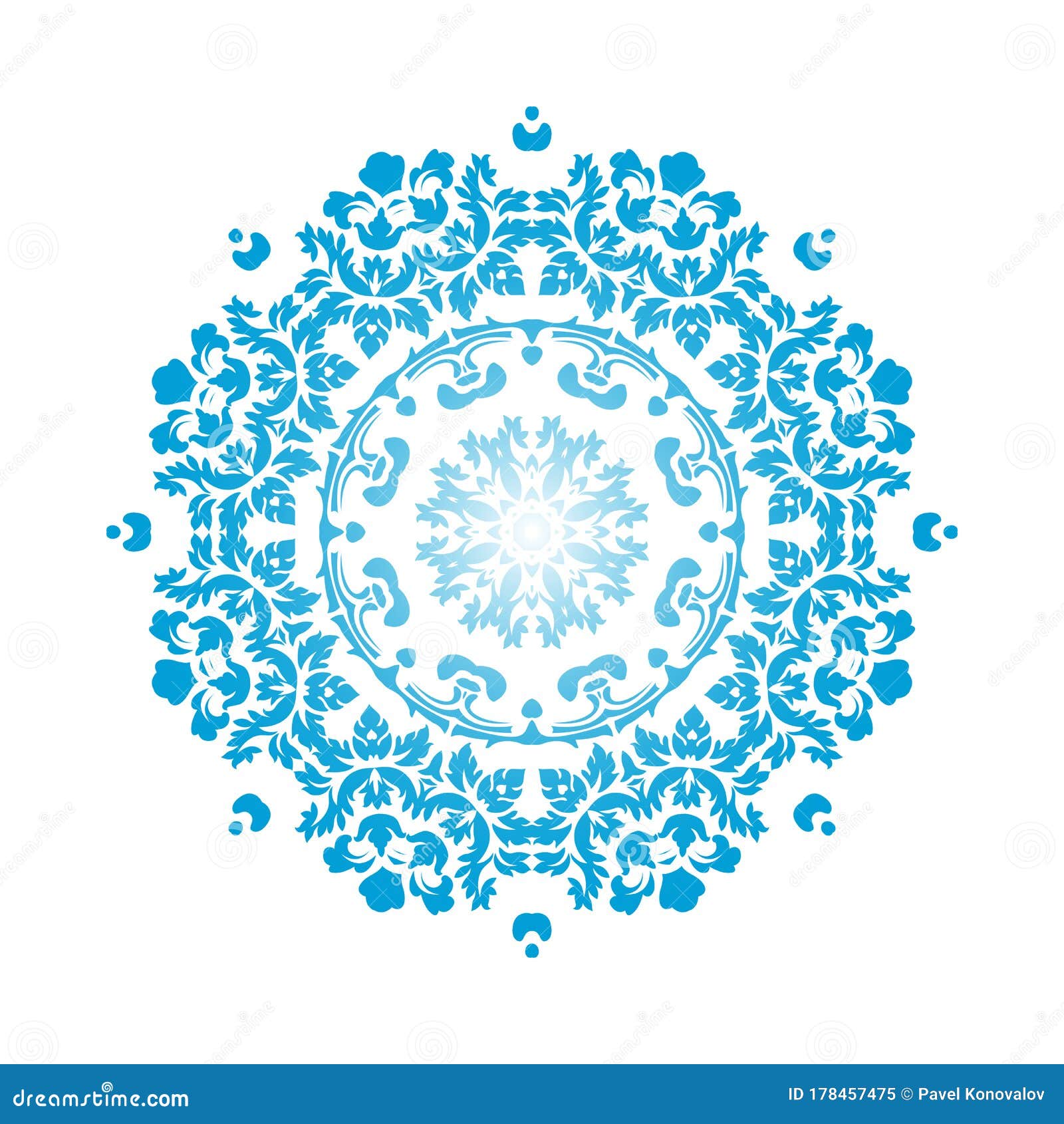 Circle Snowflake stock vector. Illustration of decor - 178457475