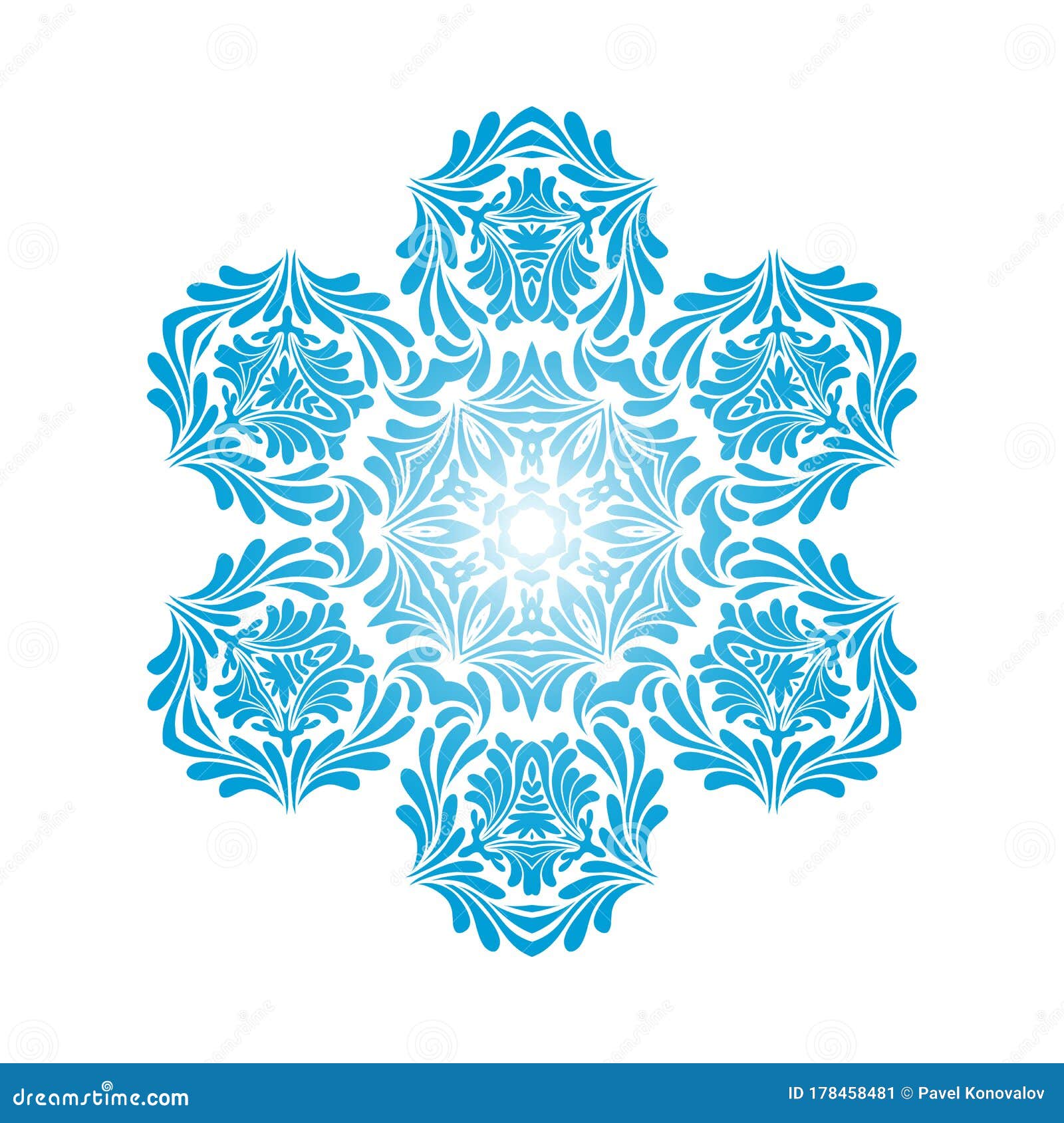 Circle Snowflake stock vector. Illustration of circle - 178458481