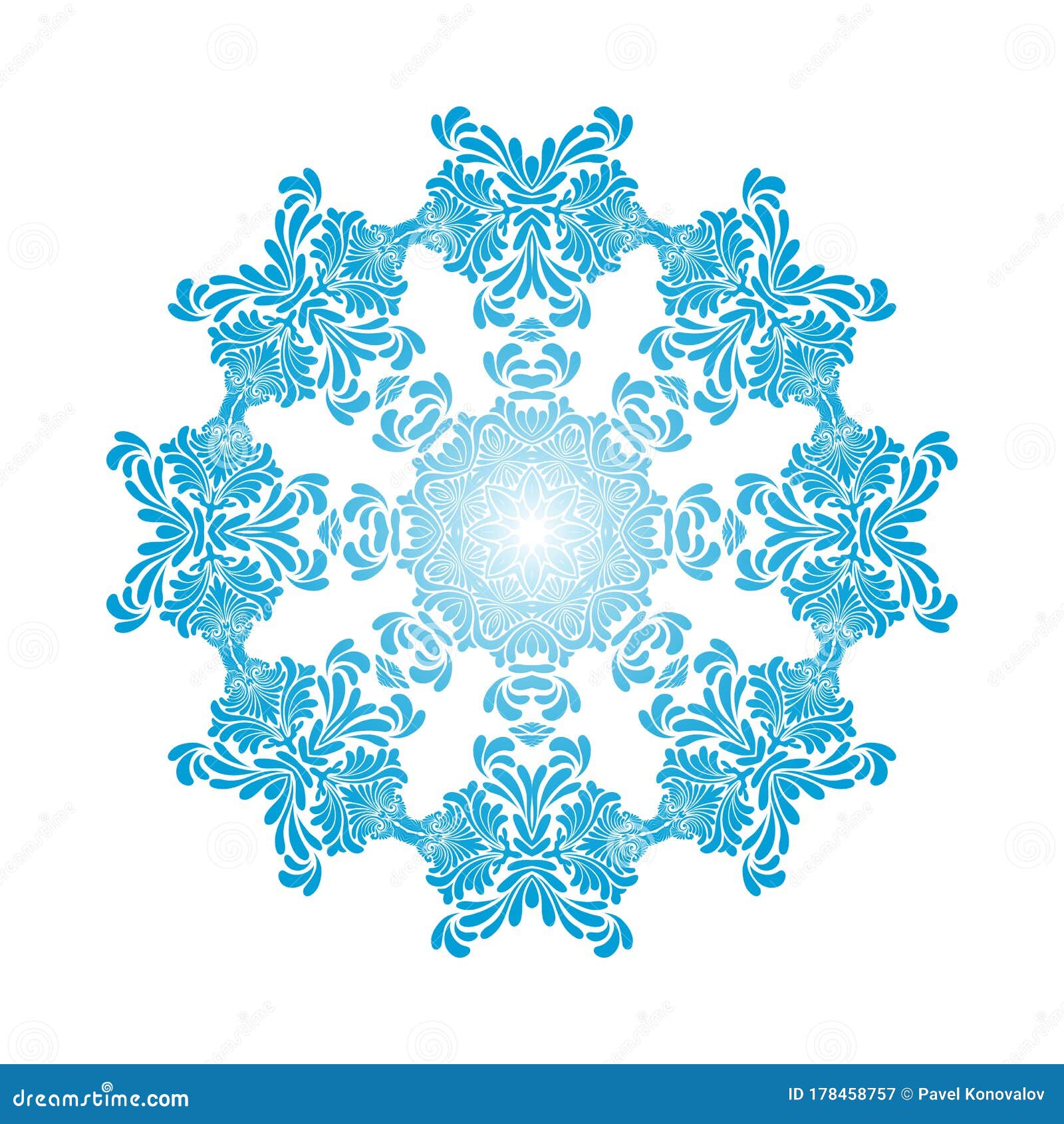 Circle Snowflake stock vector. Illustration of christmas - 178458757