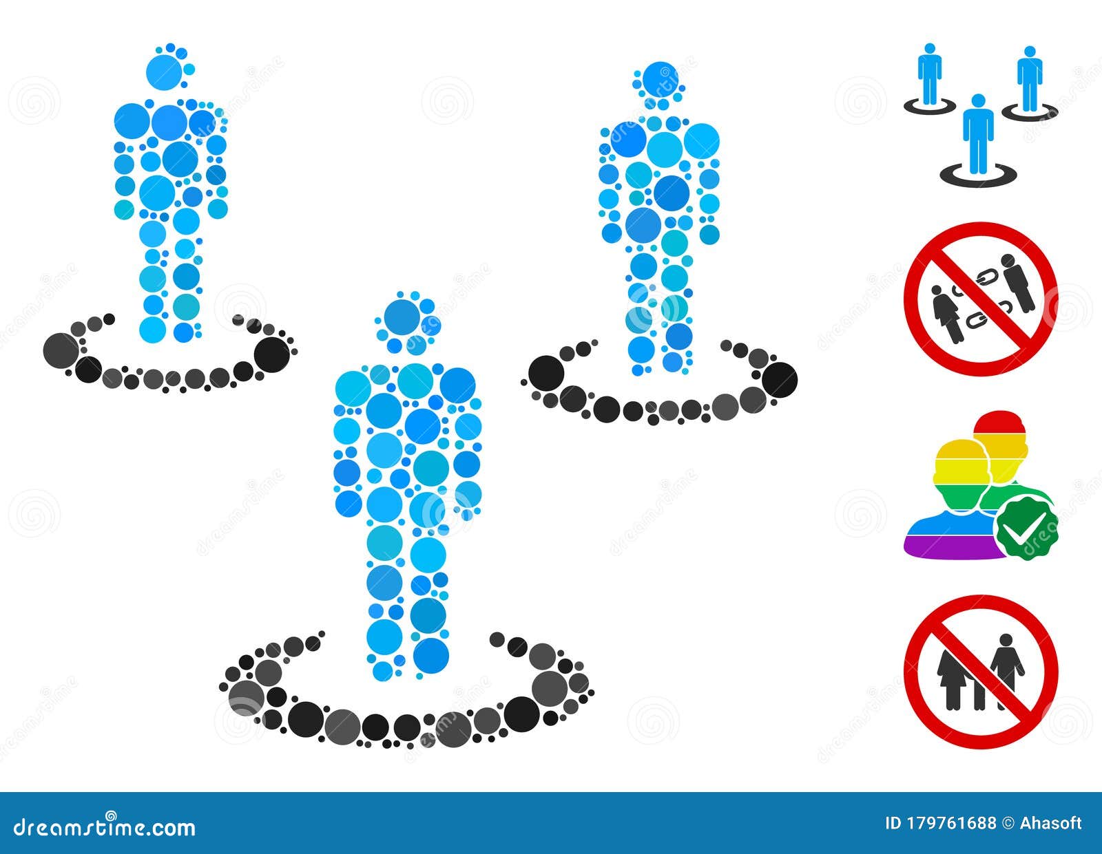 Circle Social Isolation Icon Mosaic Stock Illustration - Illustration ...