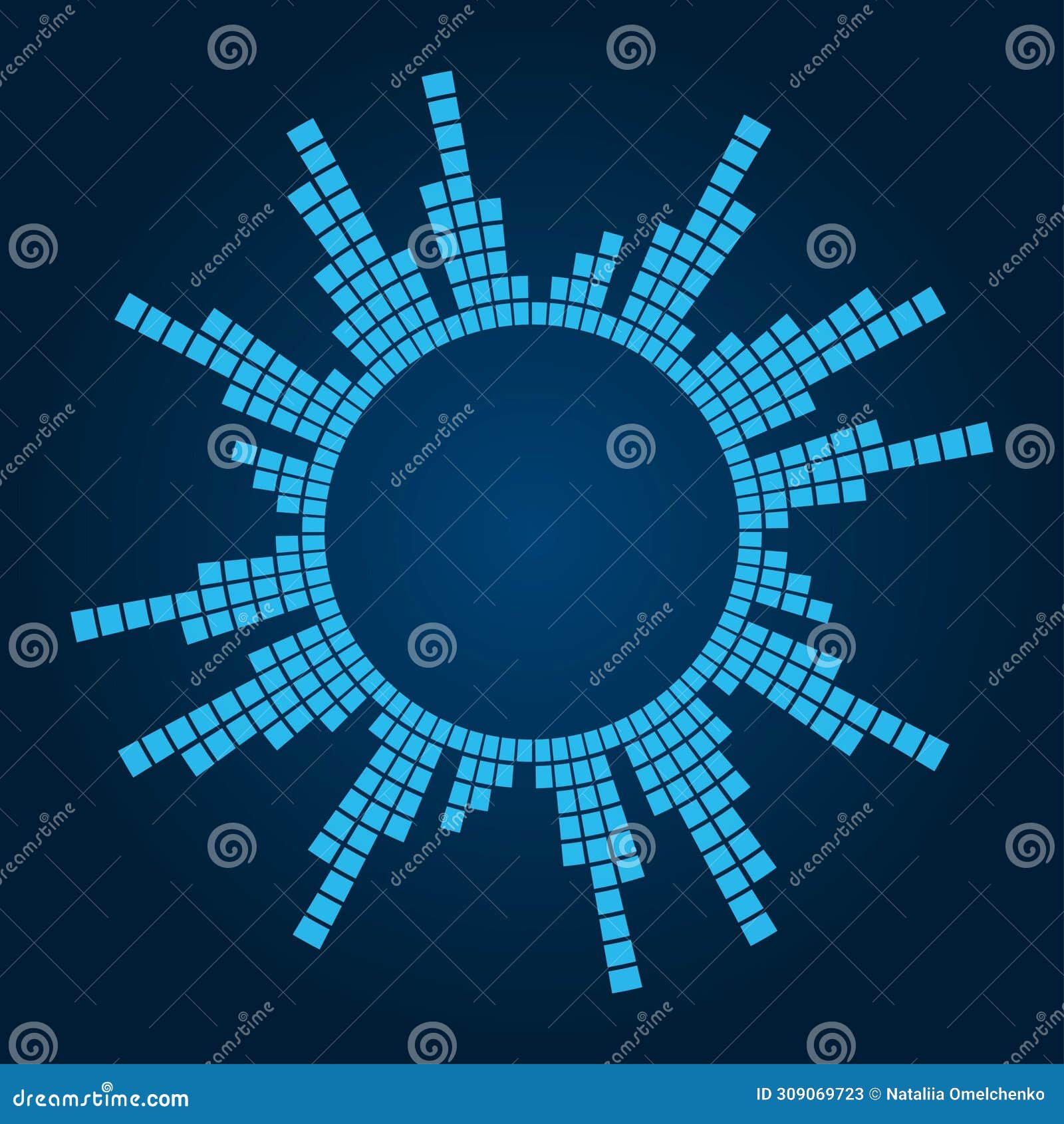 Circle Sound Wave. Abstract Music Round Frame Stock Vector ...