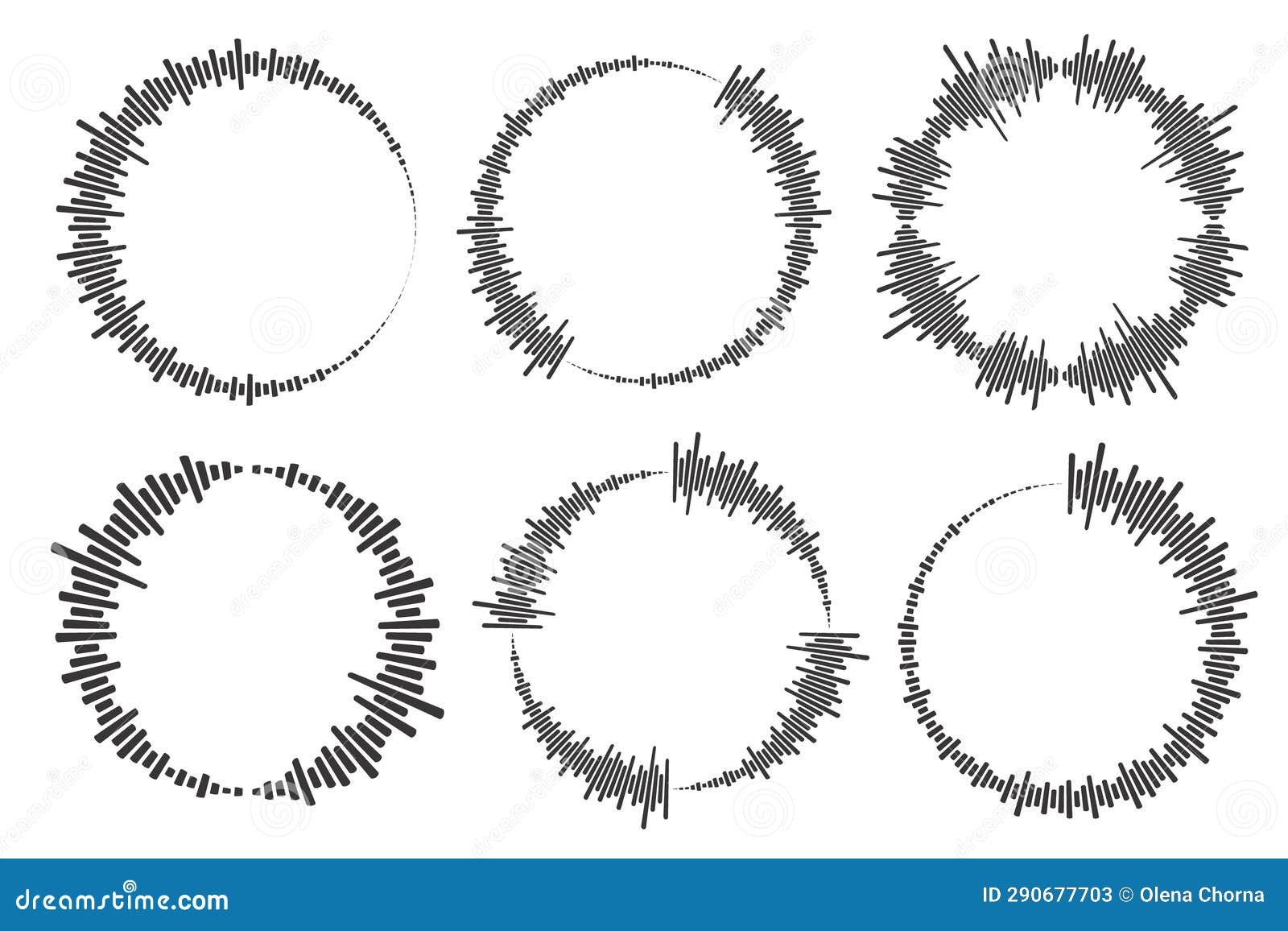 Circle Sound Wave. Audio Music Equalizer. Round Circular Icons Set ...