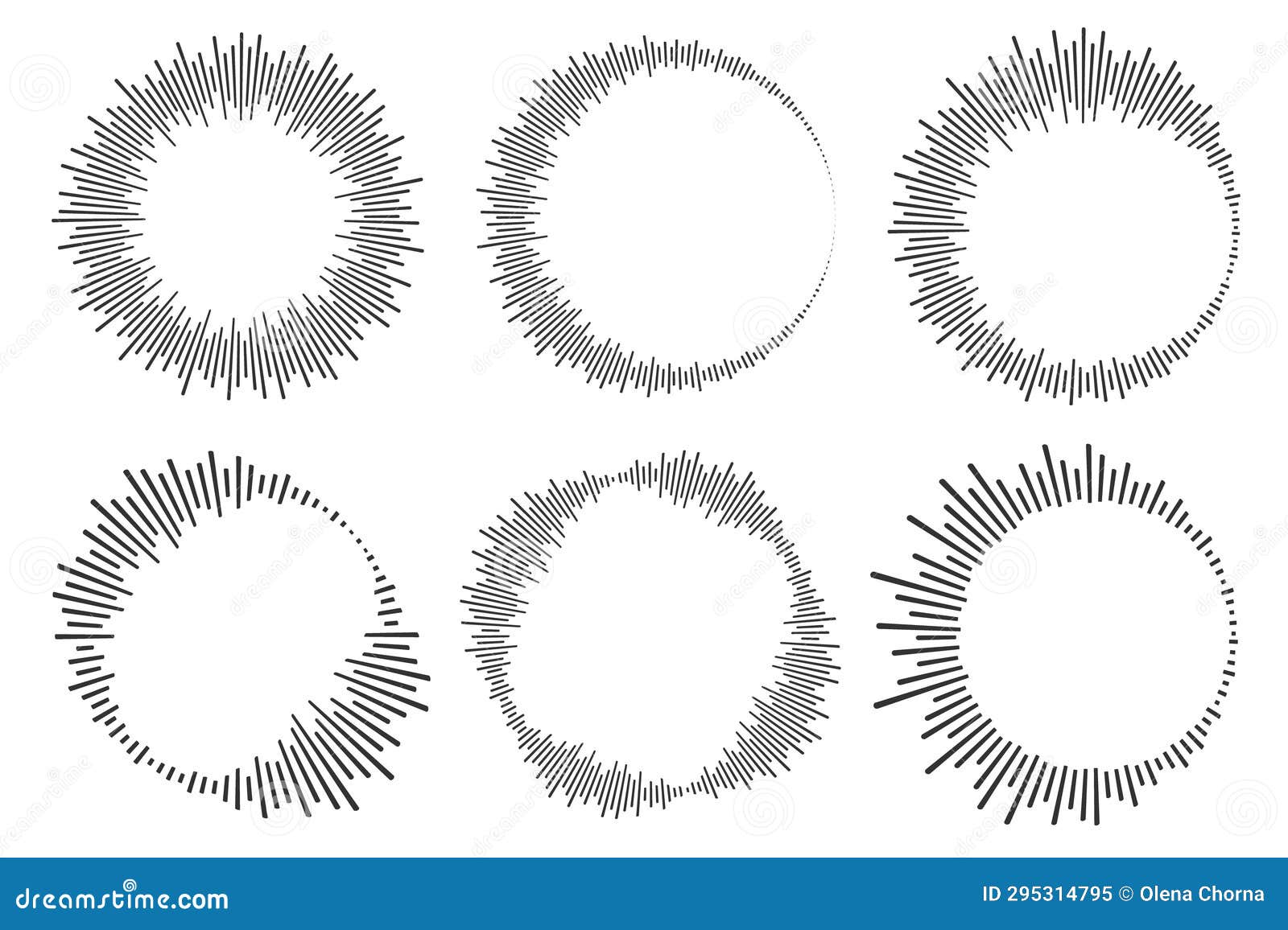 Circle Sound Wave. Audio Music Equalizer. Round Circular Icons Set ...
