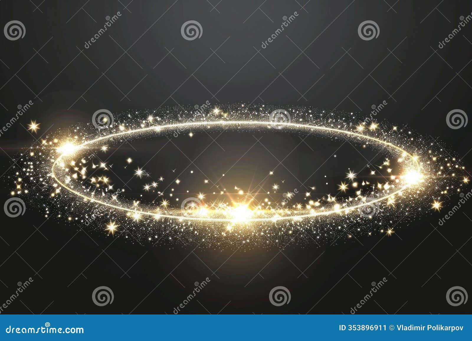A Circle of Sparkling Stars on a Black Background. Ideal for Festive ...