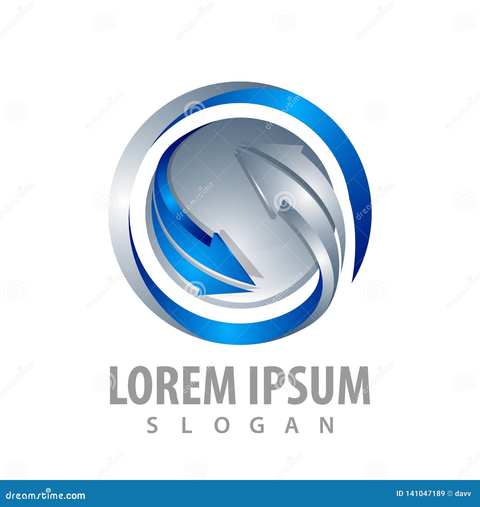 Circle Sphere Arrow Logo Concept Design. 3D Symbol Graphic Template ...