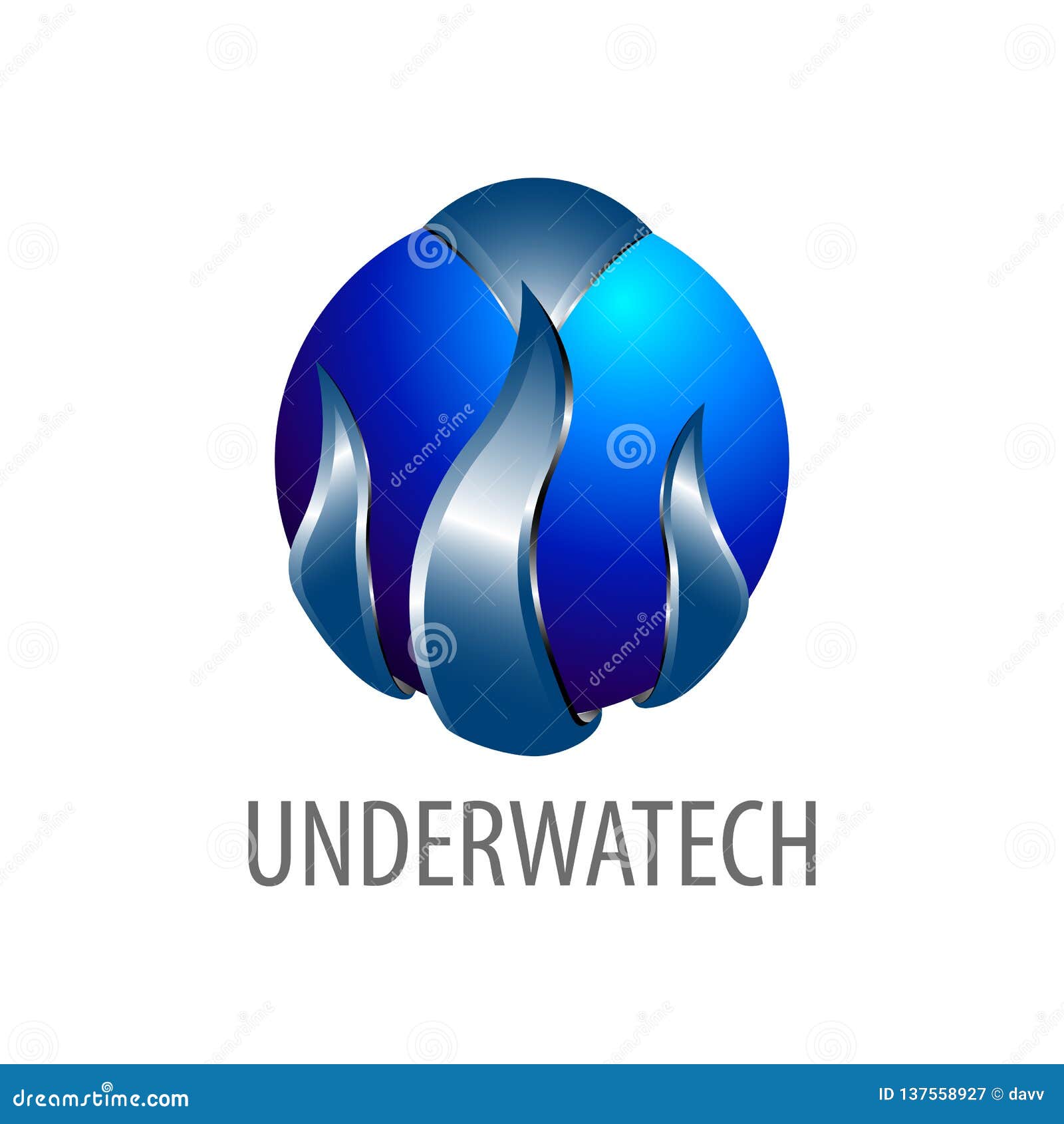 Circle Sphere Underwater Technology Logo Concept Design. 3D Three ...
