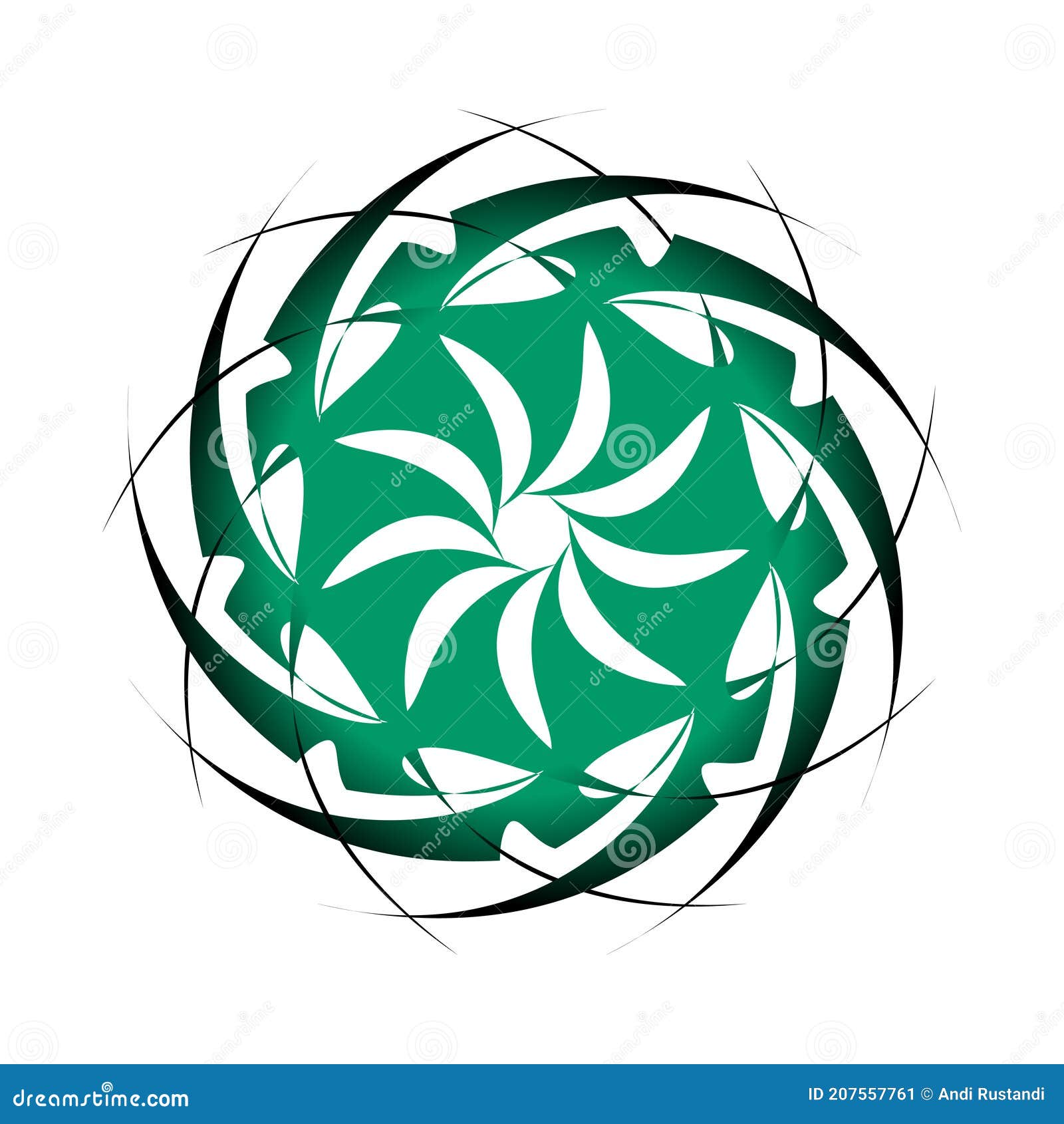 Circle Spirograph with Sharp Transitions Clad in Green Stock Vector ...