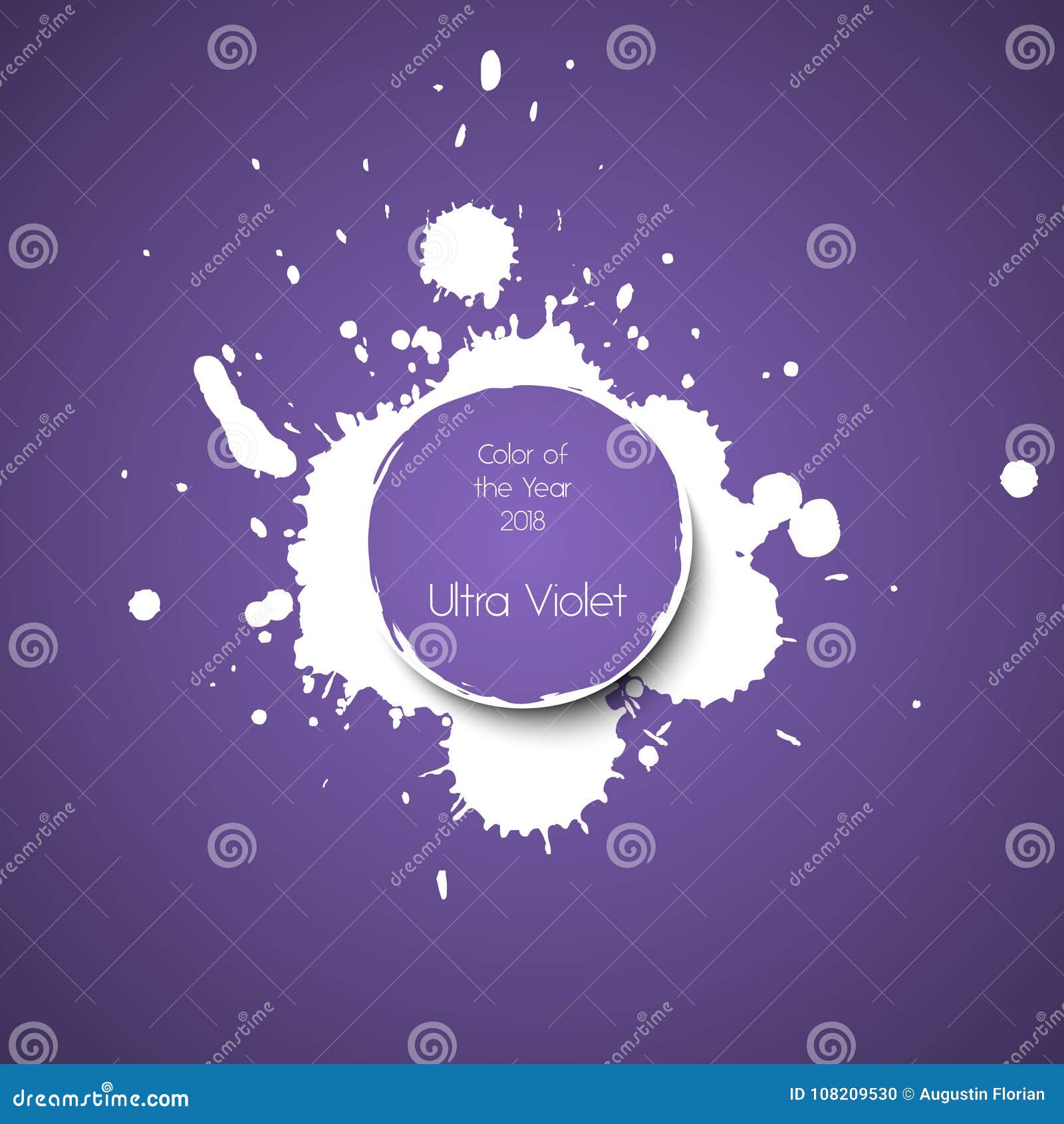 Circle Splash Text Box. Ultra Violet Color Stock Vector - Illustration ...