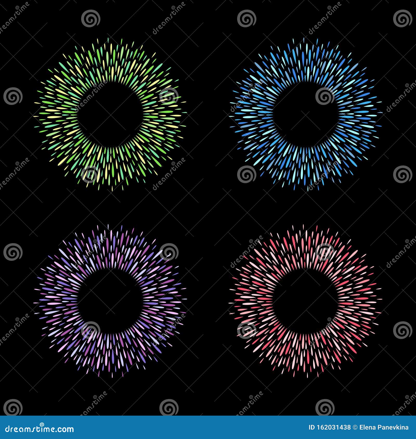 Colorful Round Text Frames Made of Long Drops, Paint Splashe Stock ...