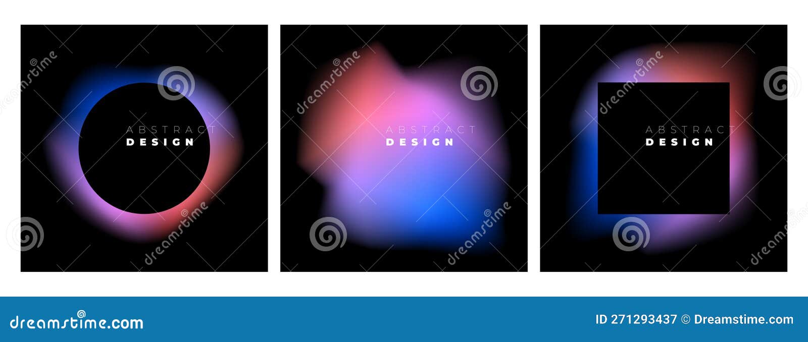 Circle And Square Banner With Gradient Isolated On Black Background ...