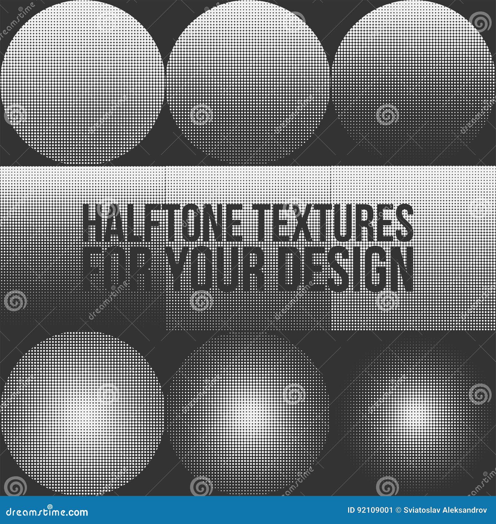 Circle and Square Dotted Halftone Textures Set Stock Vector ...