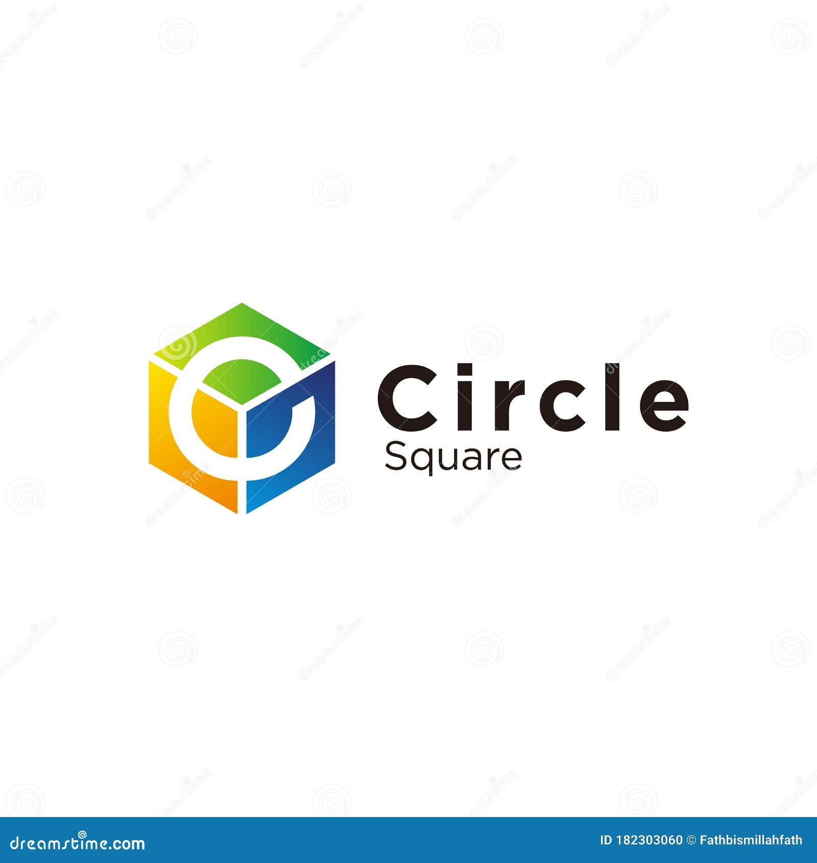 Circle and Square Logo Design , Consisting of a Letter C on Colorful ...