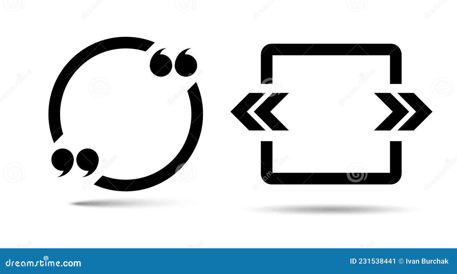 Circle and Square Quote Frame Icons. Quotation Marks Stock Vector ...