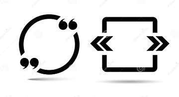 Circle and Square Quote Frame Icons. Quotation Marks Stock Vector ...