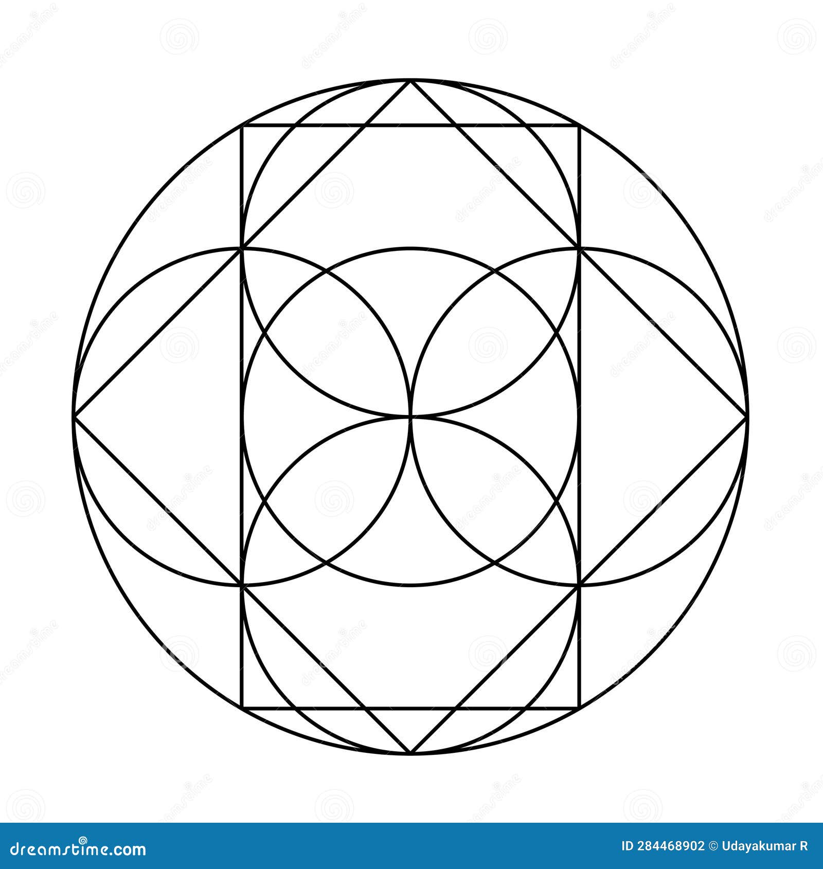 Circle Square, Rectangle Graph. Scared Geometry Vector Design Elements ...