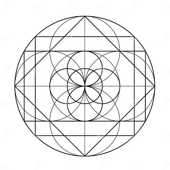 Circle, Square, and Rectangle Graphs. Scared Geometry Vector Design ...