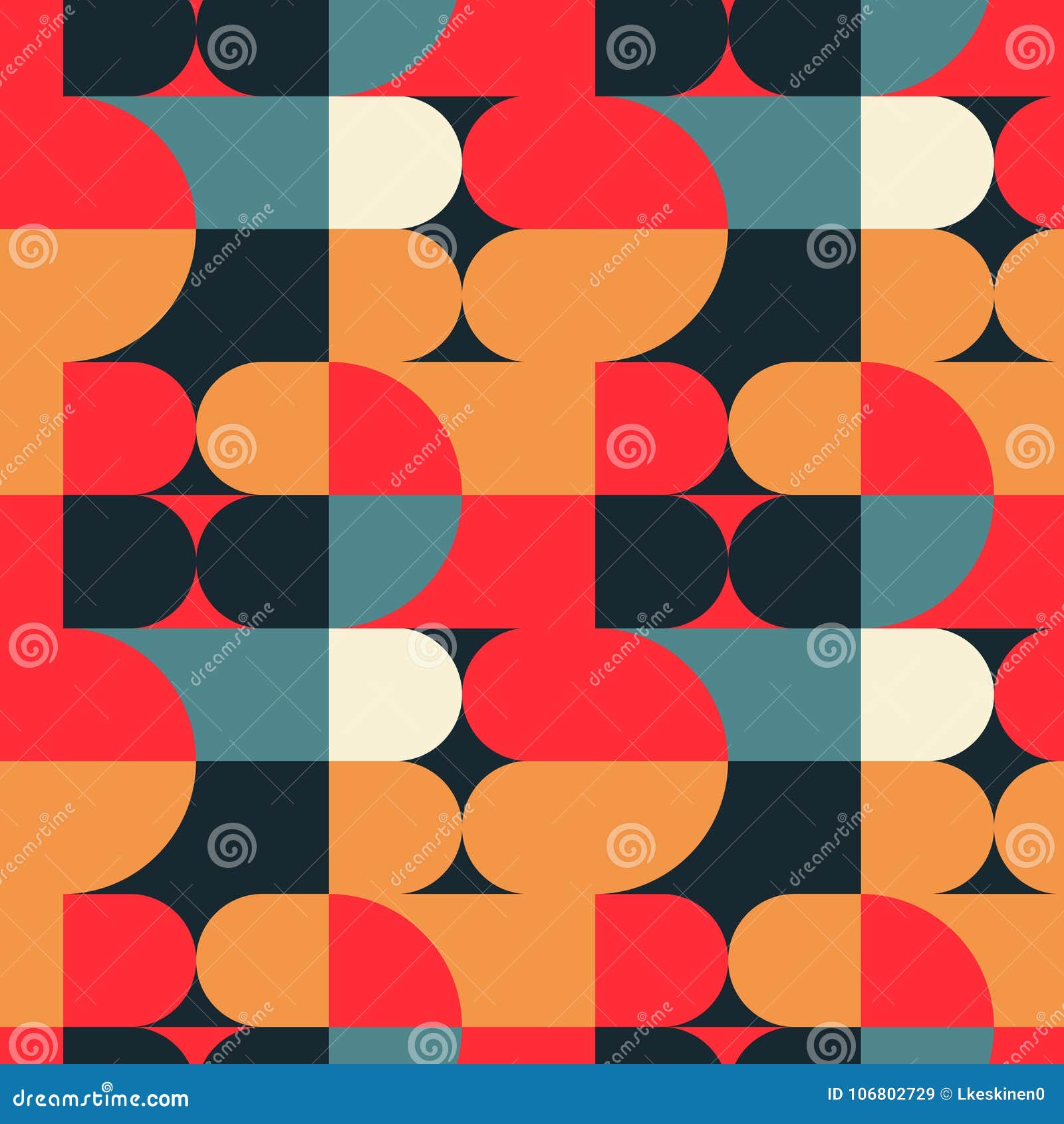 Circle Squares Irregular Seamless Pattern Stock Vector - Illustration ...
