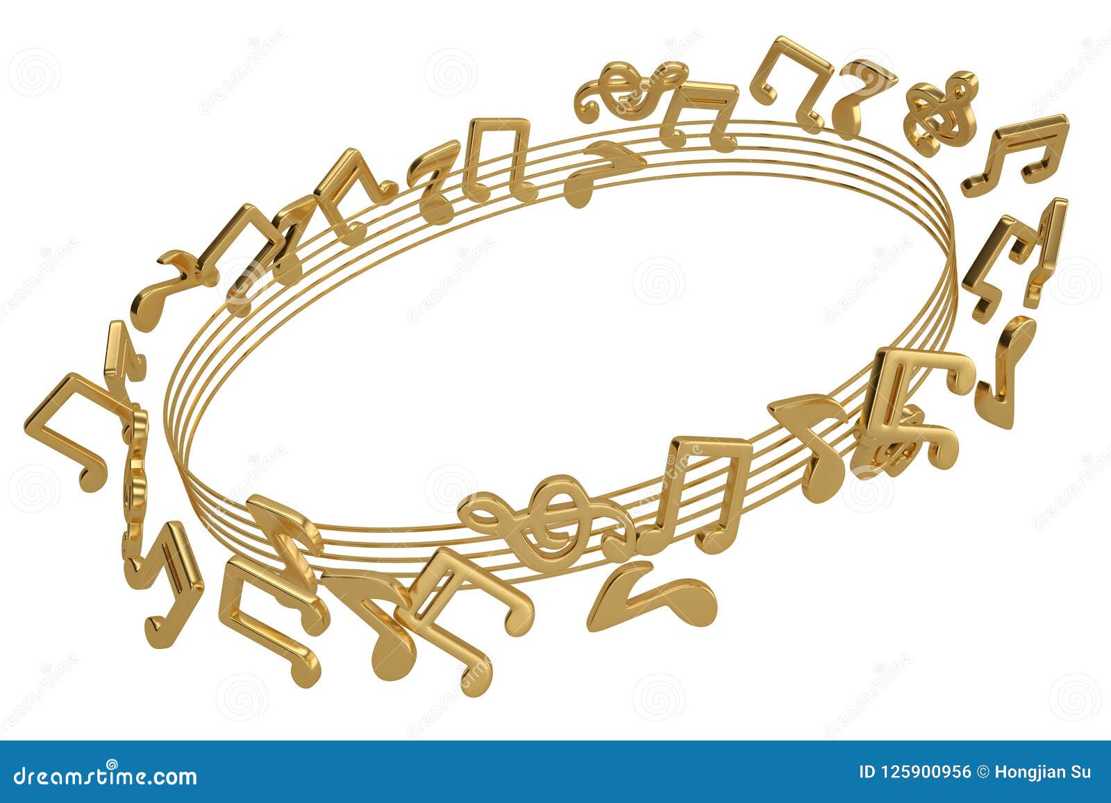 Circle Staff Notation 3d Illustration. Stock Illustration ...