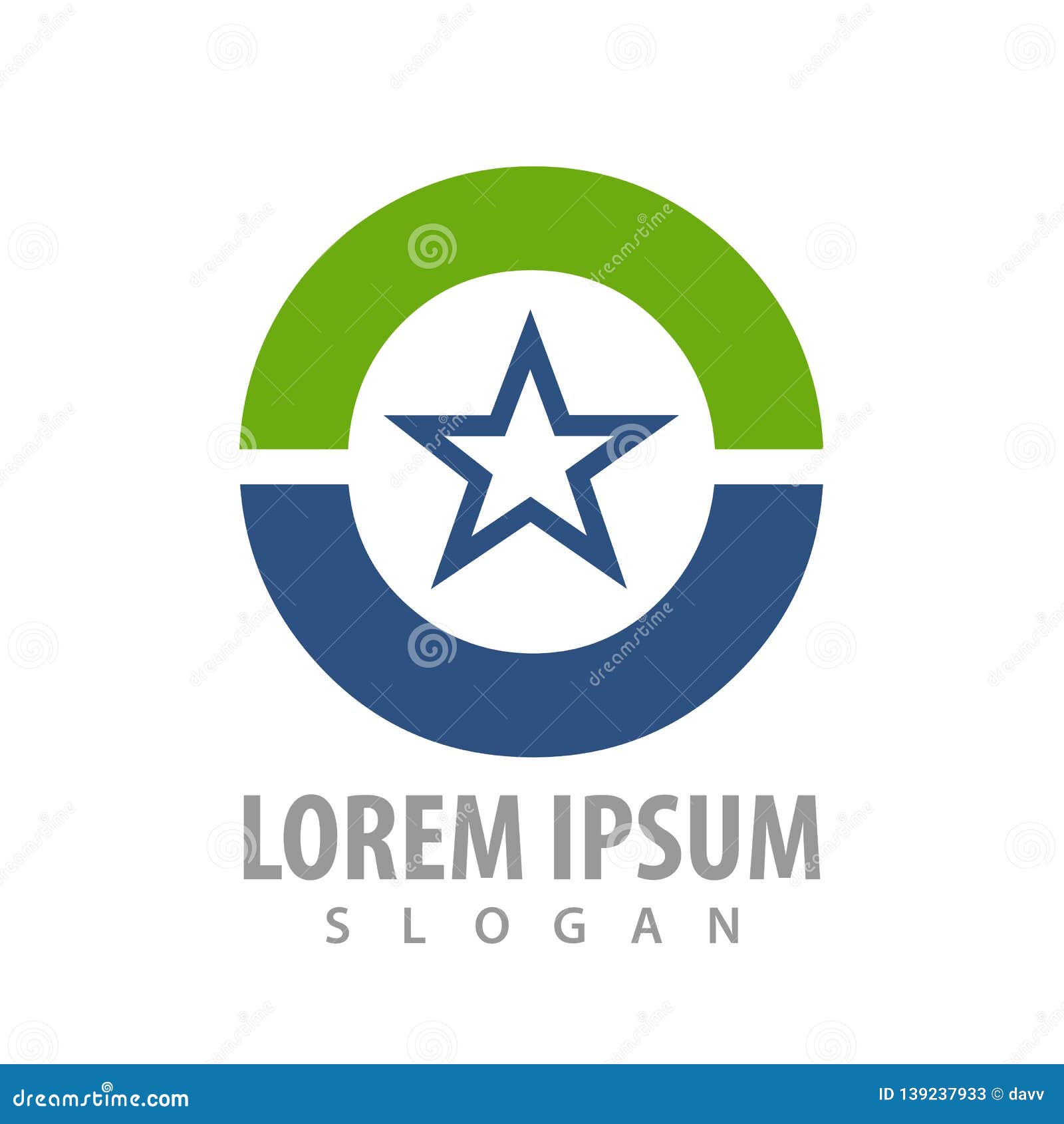 Circle Star Logo Concept Design. Symbol Graphic Template Element Vector ...