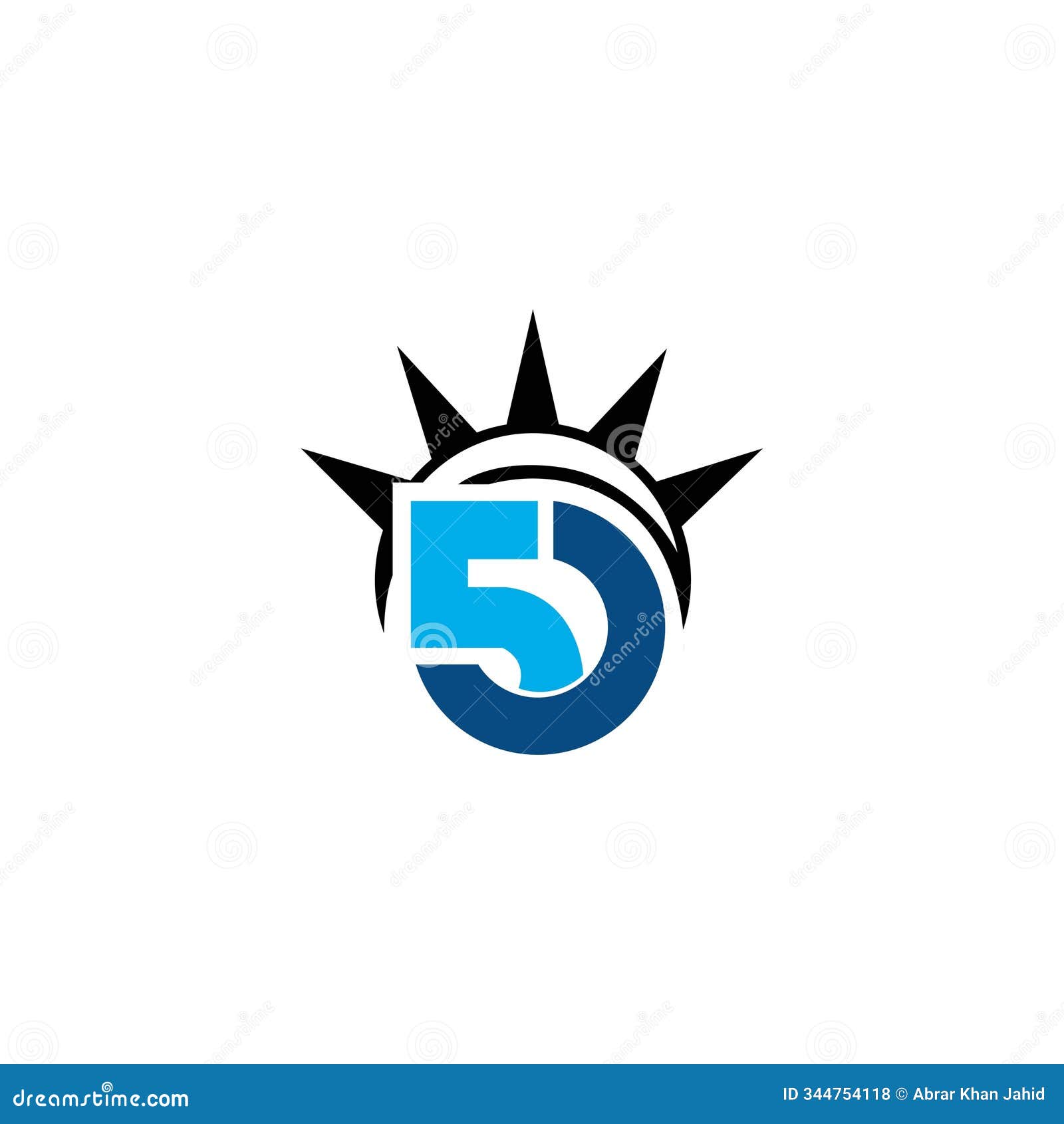 Circle 5 Star Vector Logo Template Stock Illustration - Illustration of ...