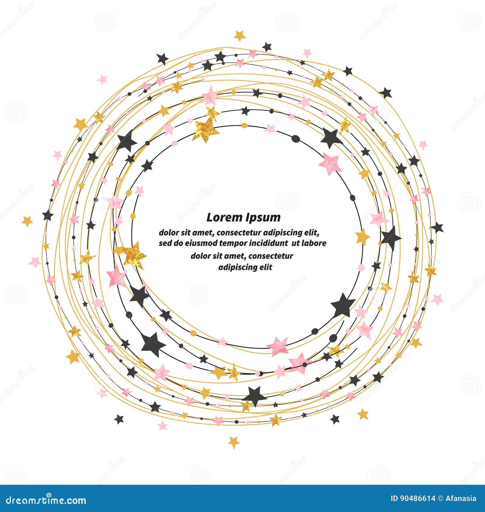 Circle Stars Frame Border with Place for Text Stock Vector ...