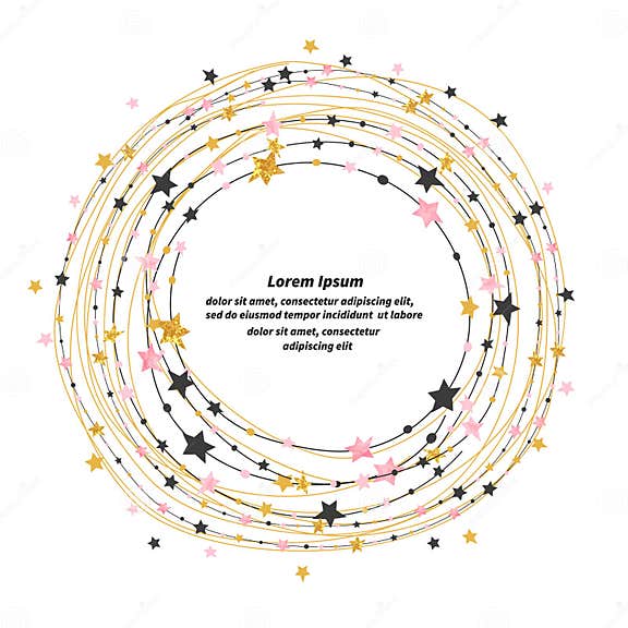 Circle Stars Frame Border with Place for Text Stock Vector ...