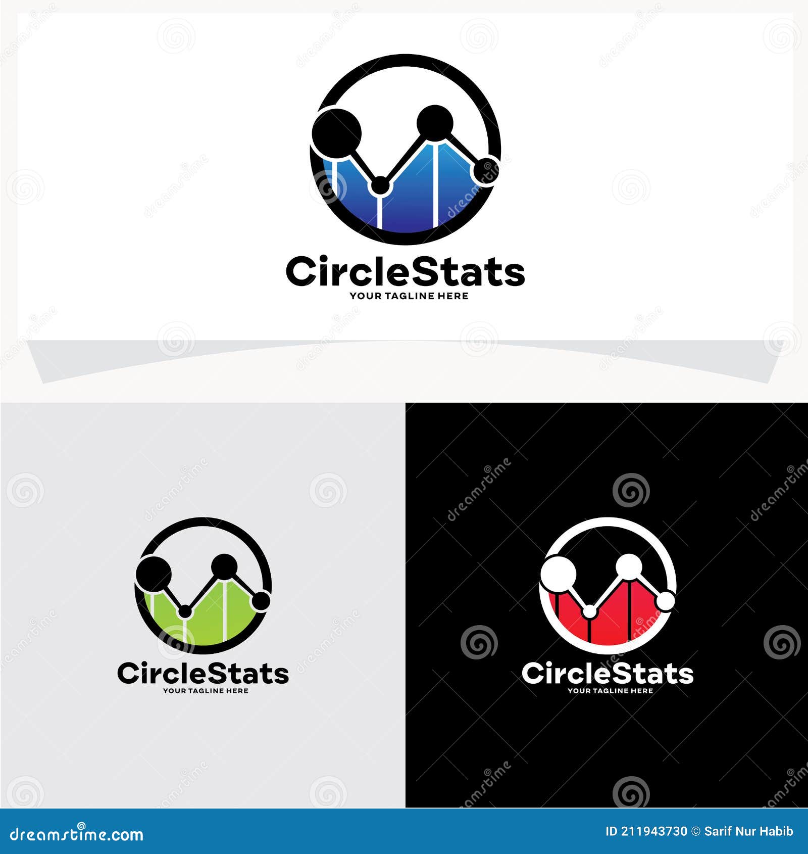 Circle Stats Logo Design Template Stock Vector - Illustration of logo ...