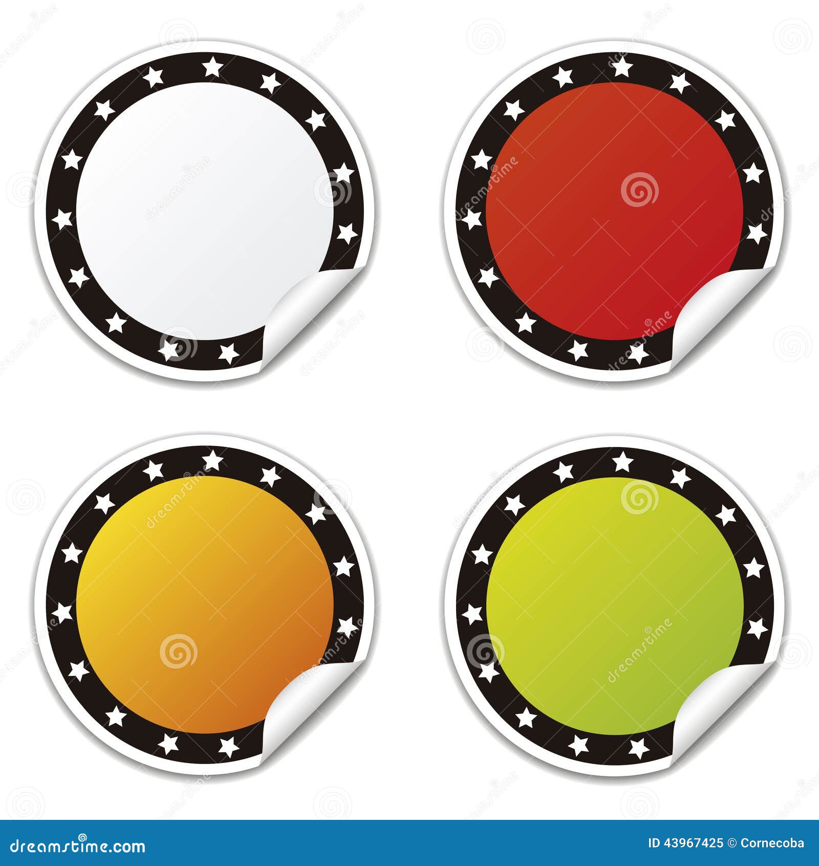 Circle Sticker with Stars, Colors Stock Vector - Illustration of orbed ...