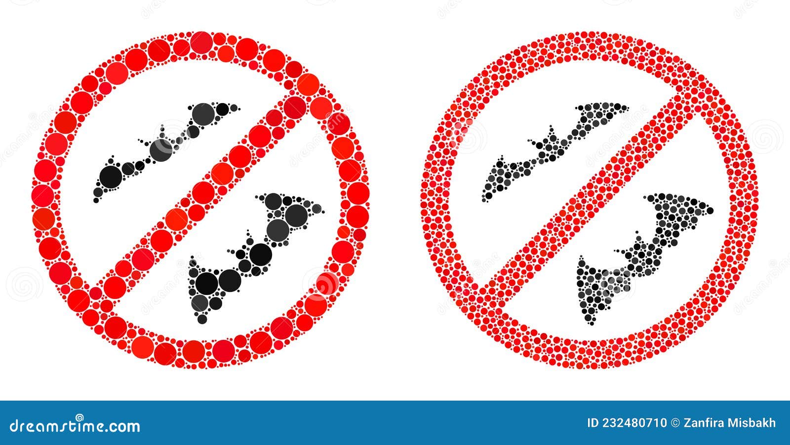Circle Stop Bats Icon Mosaic Stock Vector - Illustration of danger ...