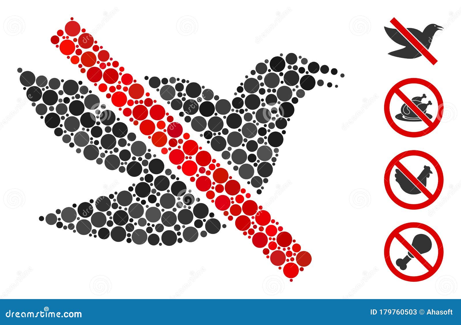 Circle Stop Bird Icon Collage Stock Illustration - Illustration of ...