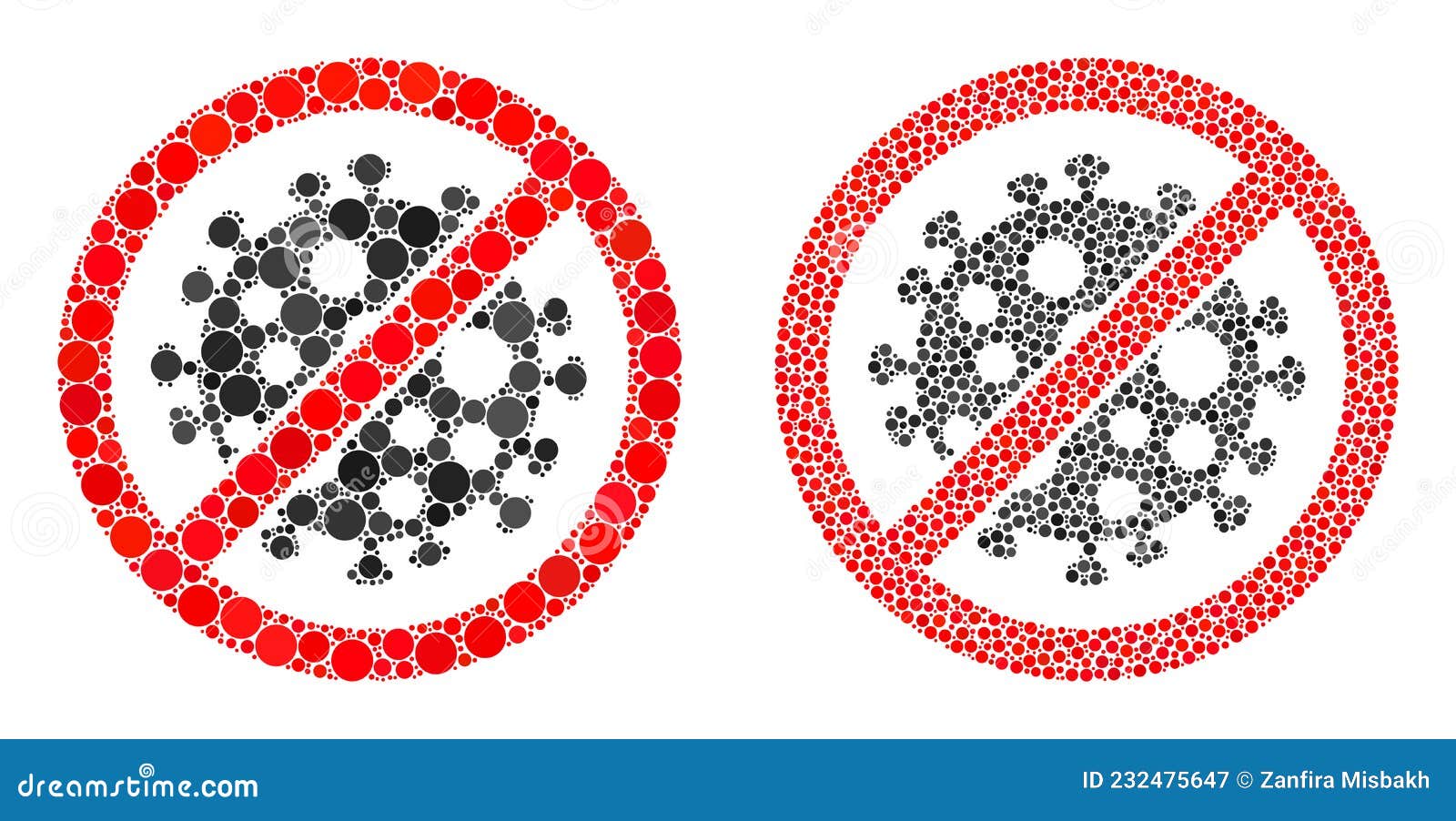 Circle Stop Covid Infection Icon Collage Stock Vector - Illustration of ...